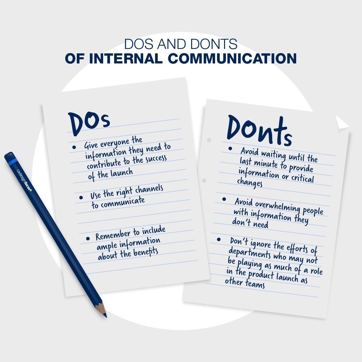 Internal communication for product launch | Cadesign form
